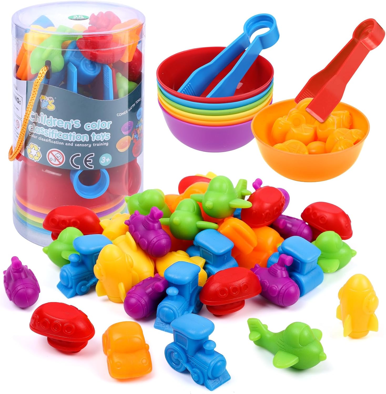 Sorting Colors Counting Toys Matching Game for Kids with Sorting Bowls ...