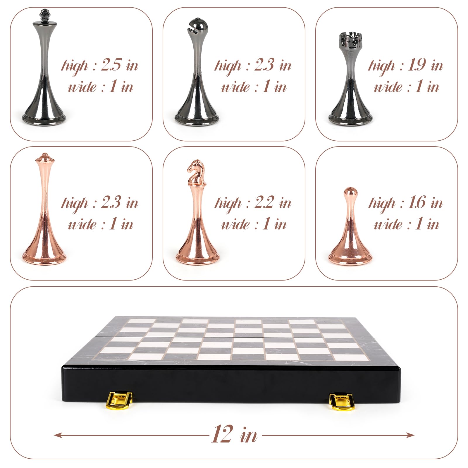Snapklik.com : 12 Inch Metal Chess Set For Adults And Kids