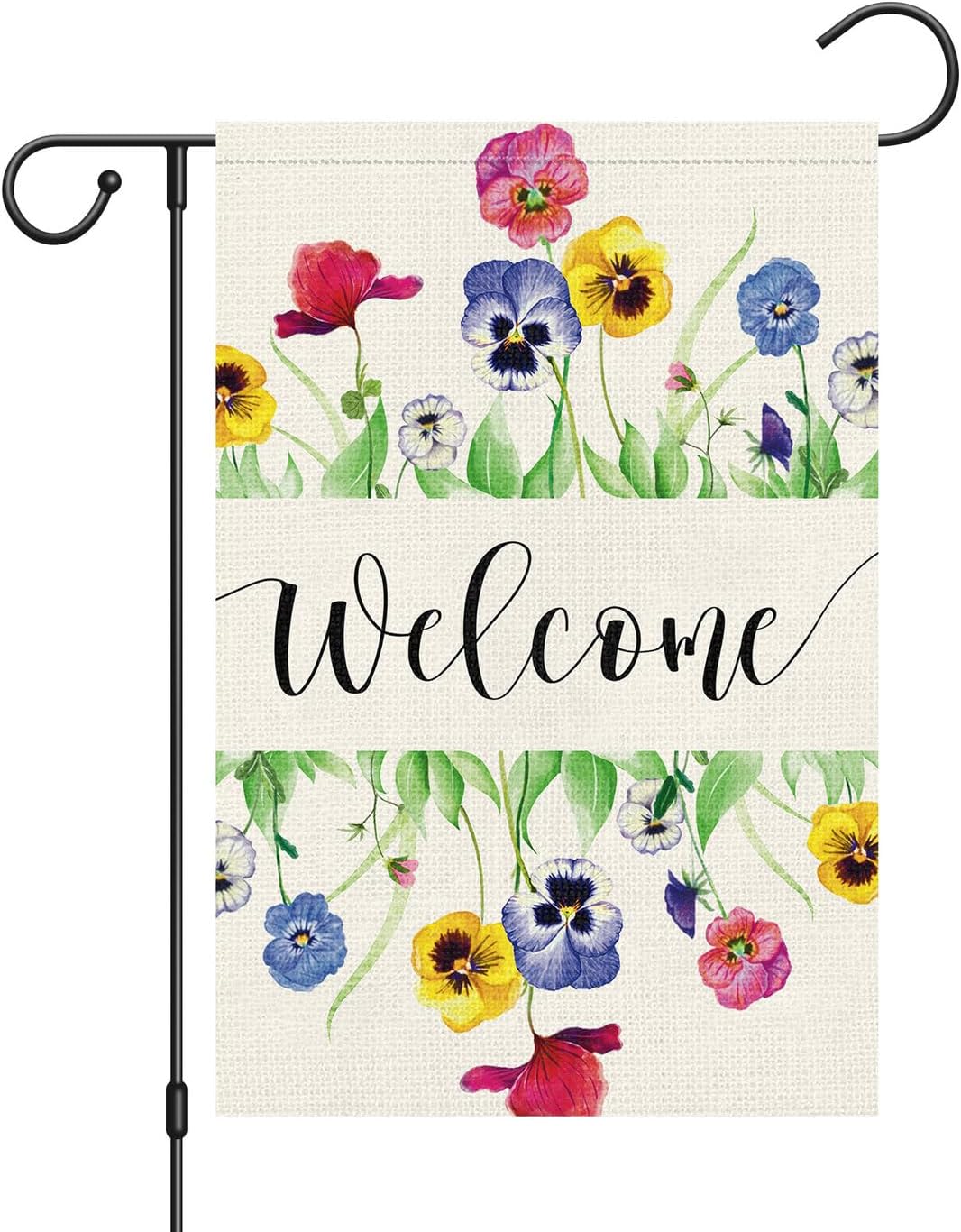 Amazon.com : Louise Maelys Welcome Spring Garden Flag 12x18 Double ...