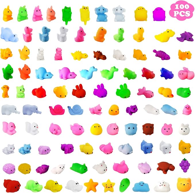 Amazon.com: 100 PCS Mochi Squishy Toys Party Favors for Kids Kawaii ...