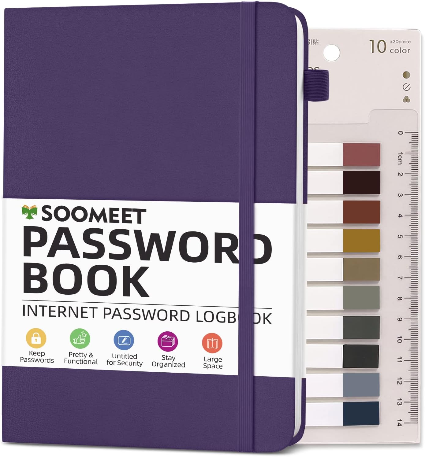 Amazon.com : Soomeet Password Book with Pen Loop, Password Keeper, A5 ...