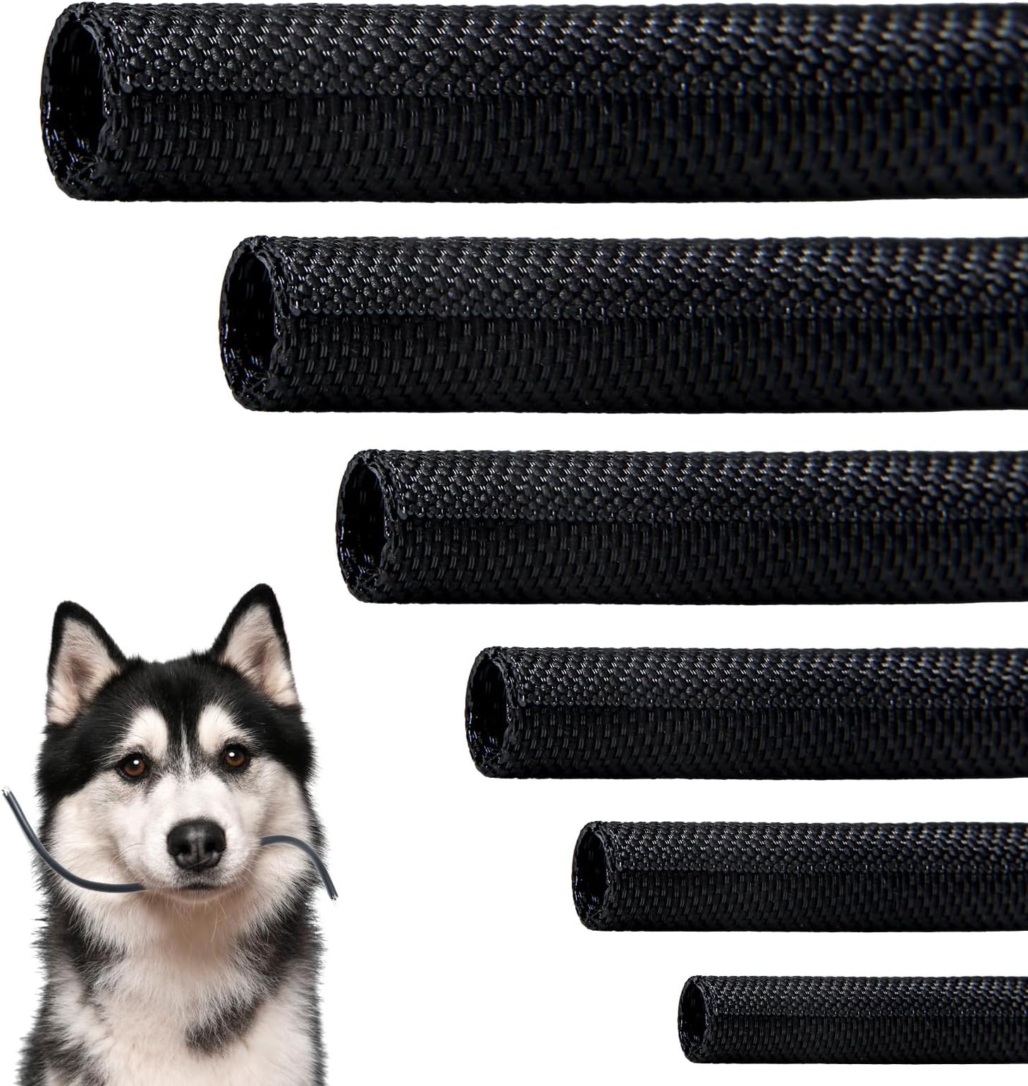 Amazon.com: Split Braided Sleeve Cable Management Wire Loom Cord Covers ...