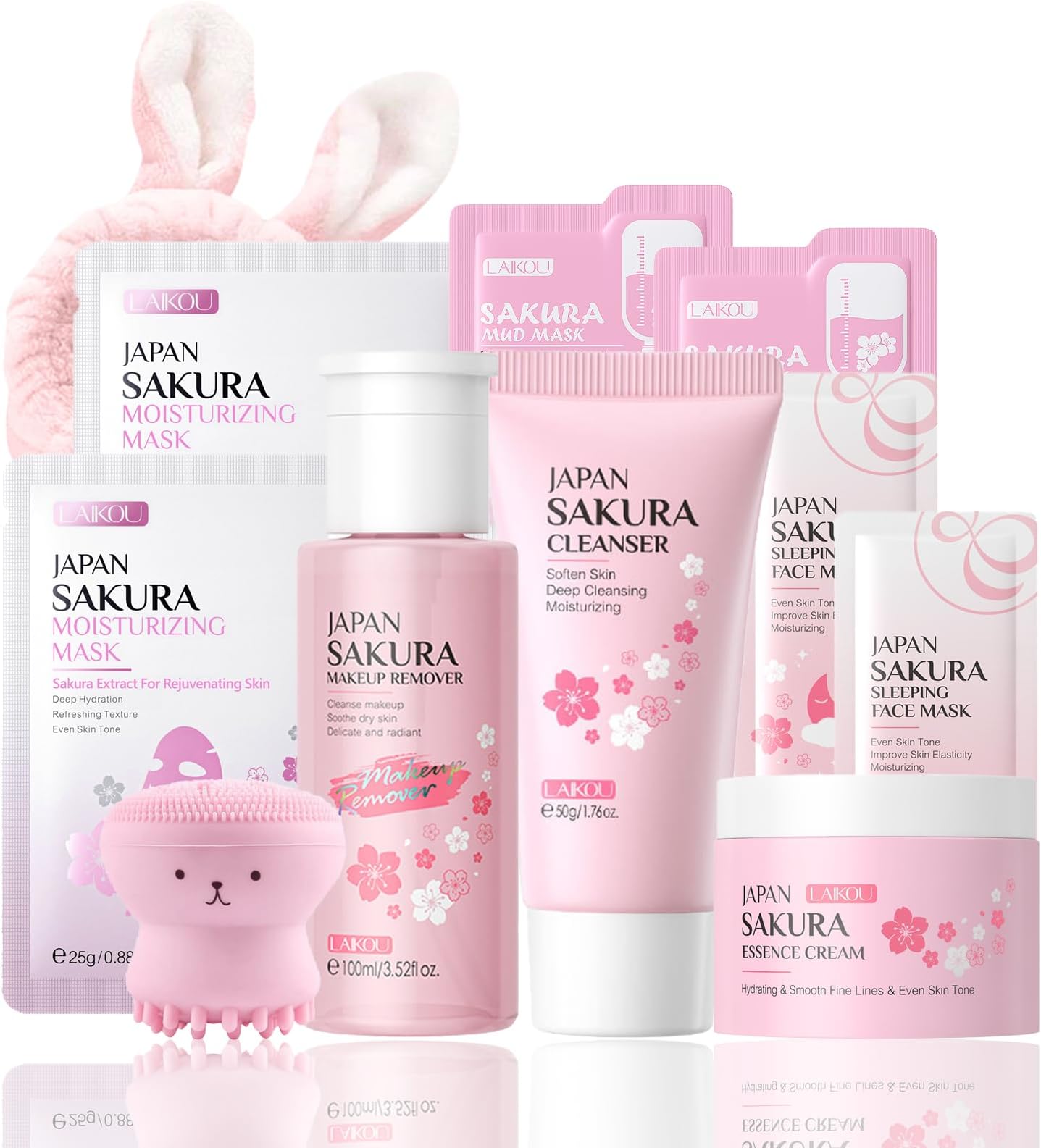 Amazon.com : LAIKOU Skin Care Set JAPAN SAKURA Women Beauty Gift Sets ...