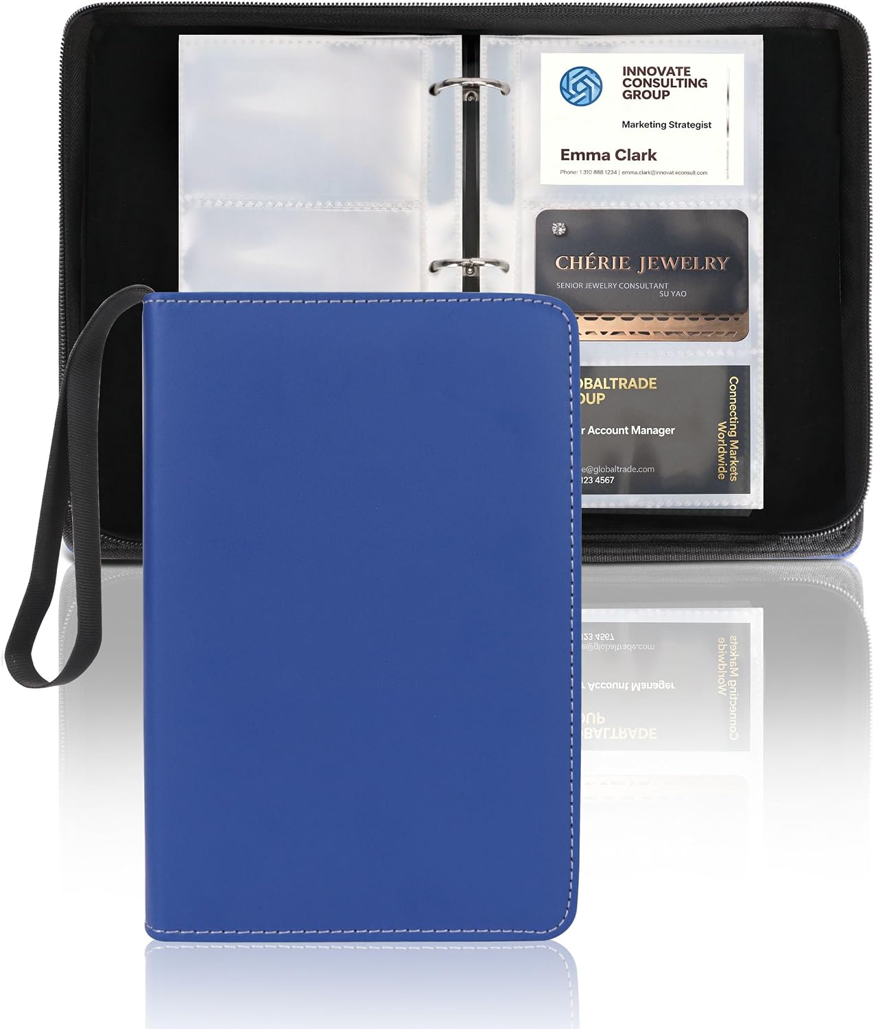 Amazon.com : Leather Business Card Book Holder Organizer, Professional ...