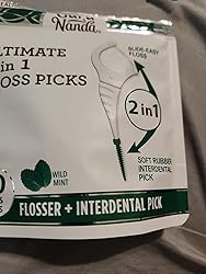 Amazon.com : GuruNanda 2 in 1 Dental Floss Picks - Non-Slip Grip Handle ...