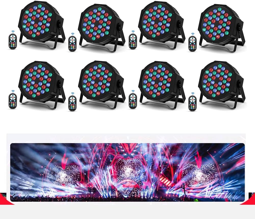 2 Pack 100W Moving Head LED Disco Lights DMX Spot Beam Stage Lighting 8 ...
