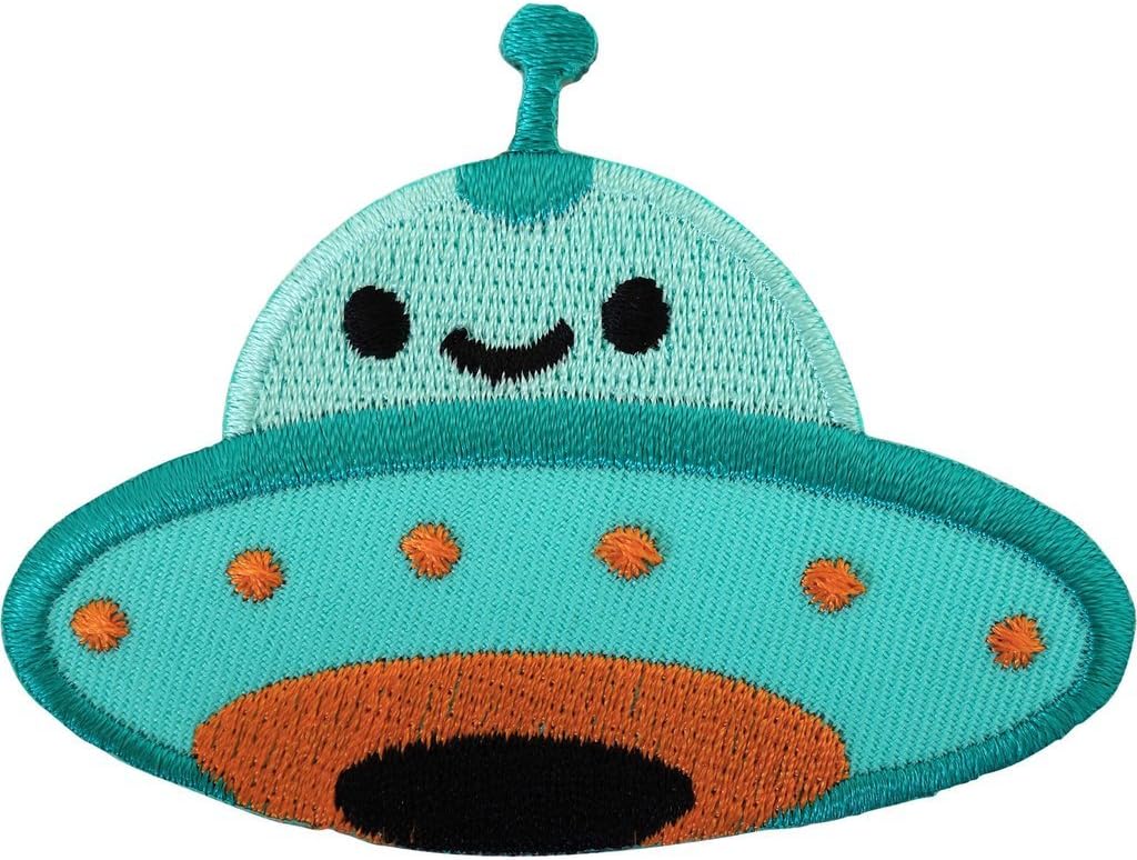 Alien Iron On Badge Sew On Patch Embroidered Spaceship Martian UFO ...