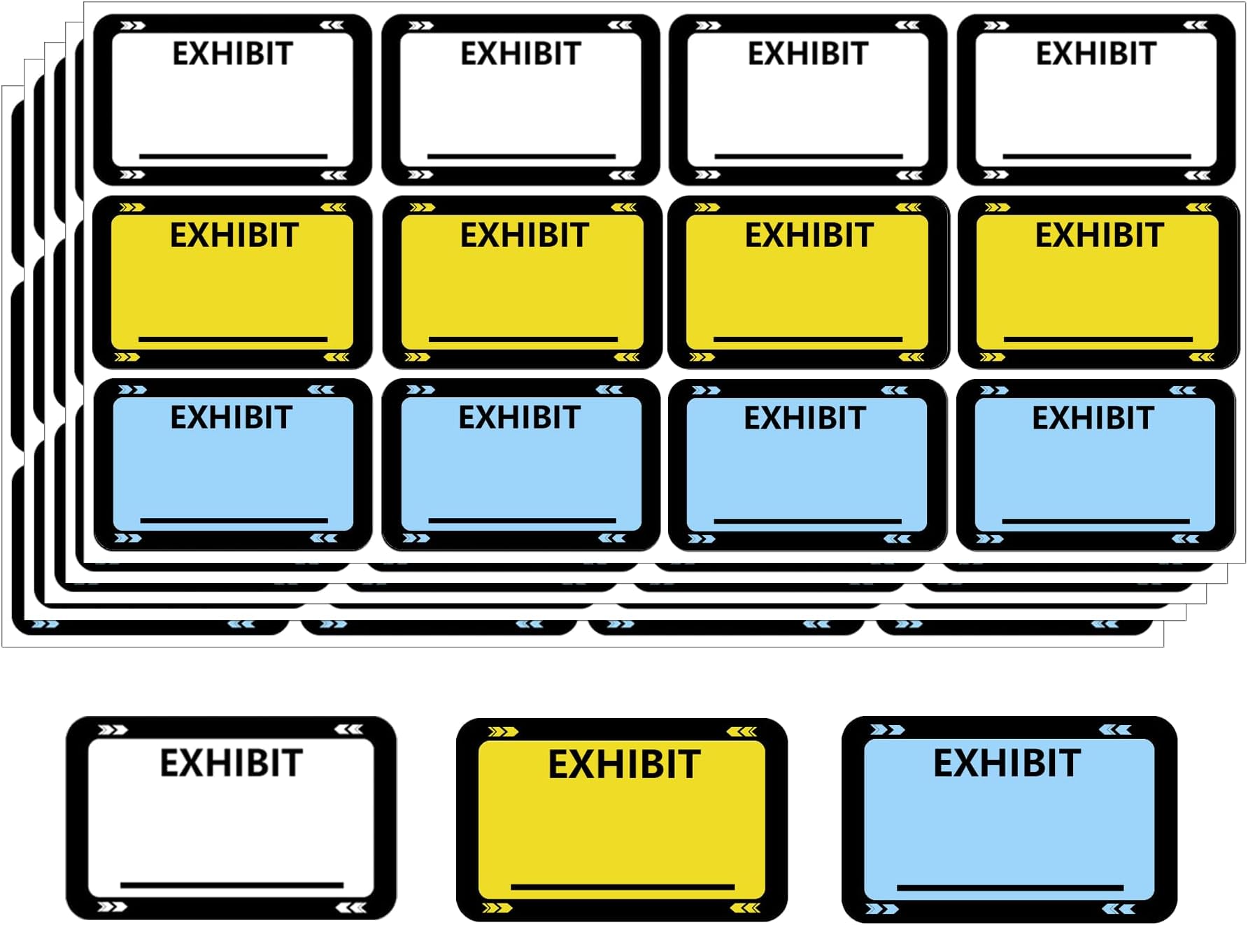 Amazon.com : Legal Exhibit Stickers 1.65 X 1 Inch-Blank File Folder ...