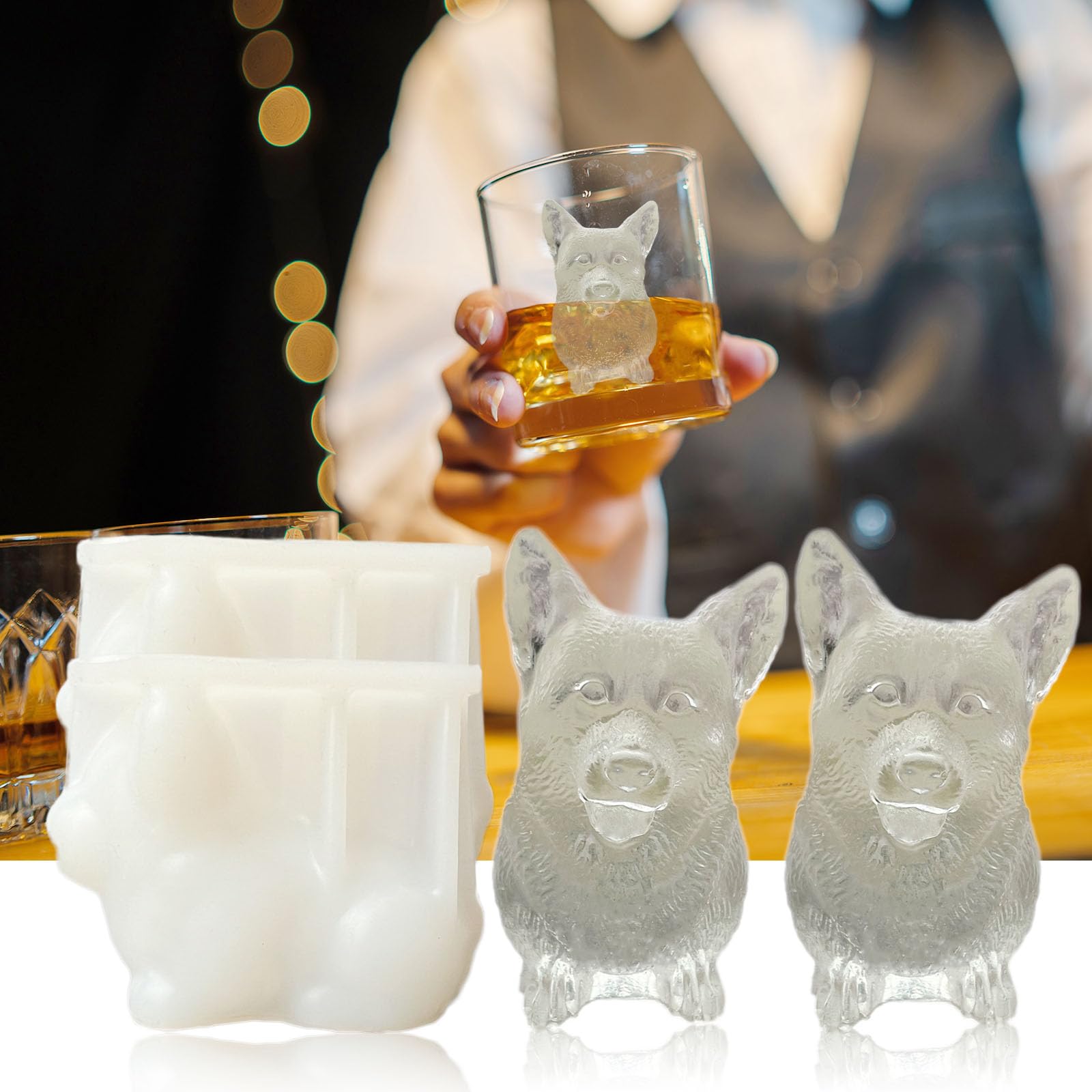 Amazon.com: Yamteck 3D Corgi Dog Ice Cube Molds, Fun Animal Shape Large ...