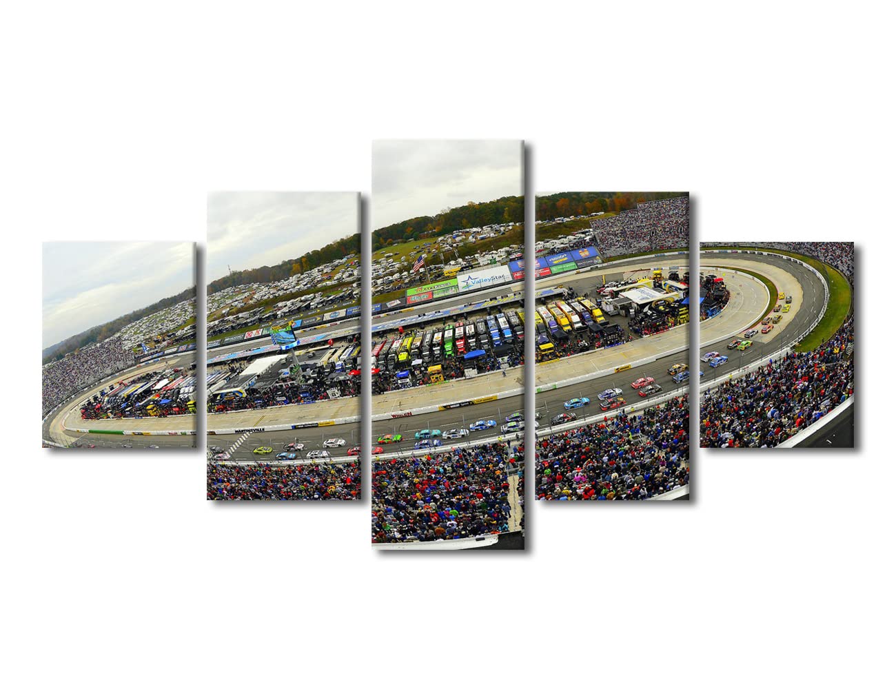 Amazon.com: 5 Pieces Speedway Sports Stadium Canvas Wall Art, NASCAR ...