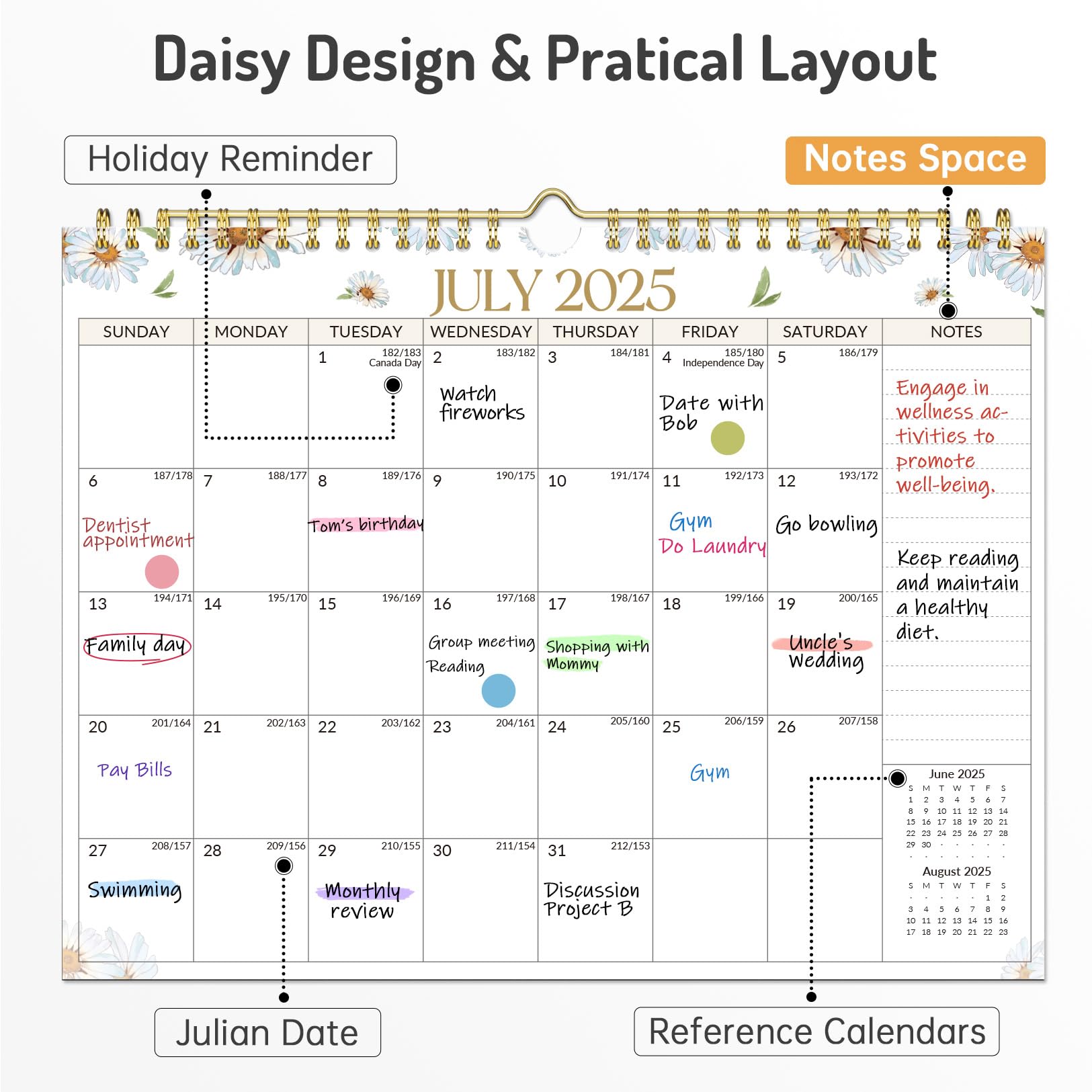 Snapklik.com : Aesthetic Calendar 2025-2026, 18-Month Wall Calendars ...