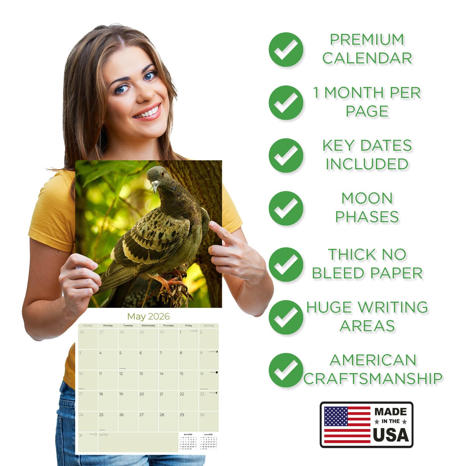 Snapklik.com : 2026 Pigeons - Bird Watcher Monthly Wall Calendar, 16 ...