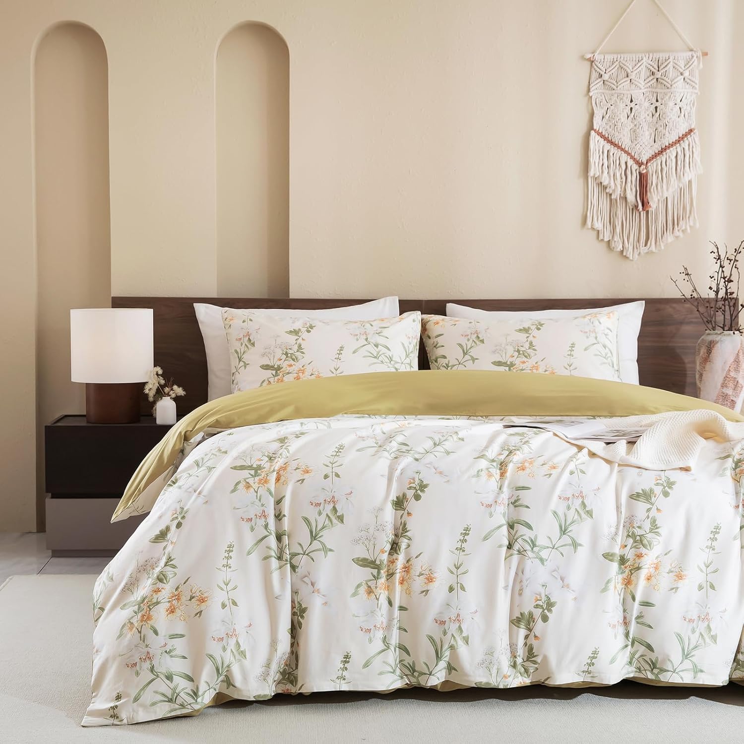 Amazon.com: QSH 100% Egyptian Cotton Duvet Cover Set Queen Size Green ...