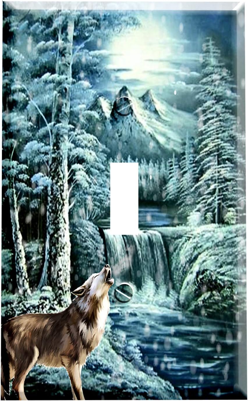 Waterfall Wolf Switchplate - Switch Plate Cover - Single Switch Plates ...