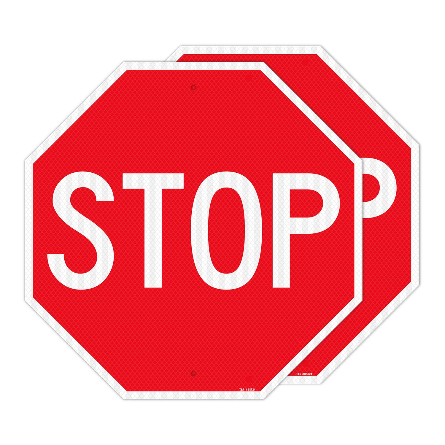 Amazon.com: T&R (2 Pack) Large Stop Sign Street Road Sign 24 x 24 ...