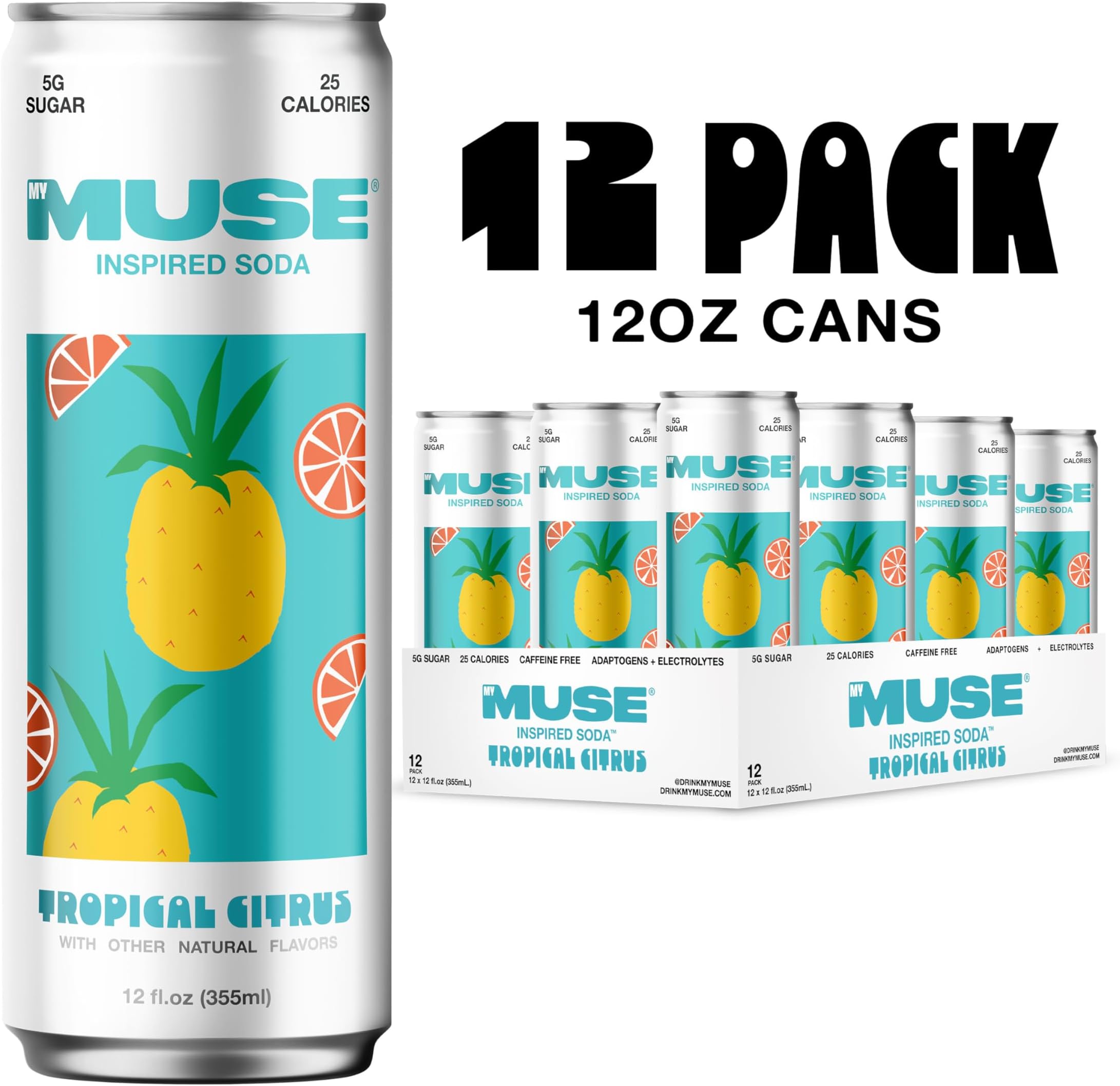 Amazon.com : My Muse Inspired Soda™ – Low Sugar, Low Calorie, Inspired ...