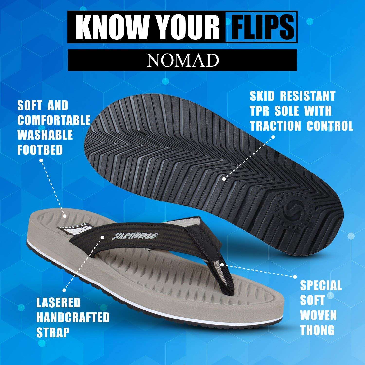 Buy SOLETHREADS NOMAD | Cushioned footbed | Extra Soft | Comfy ...