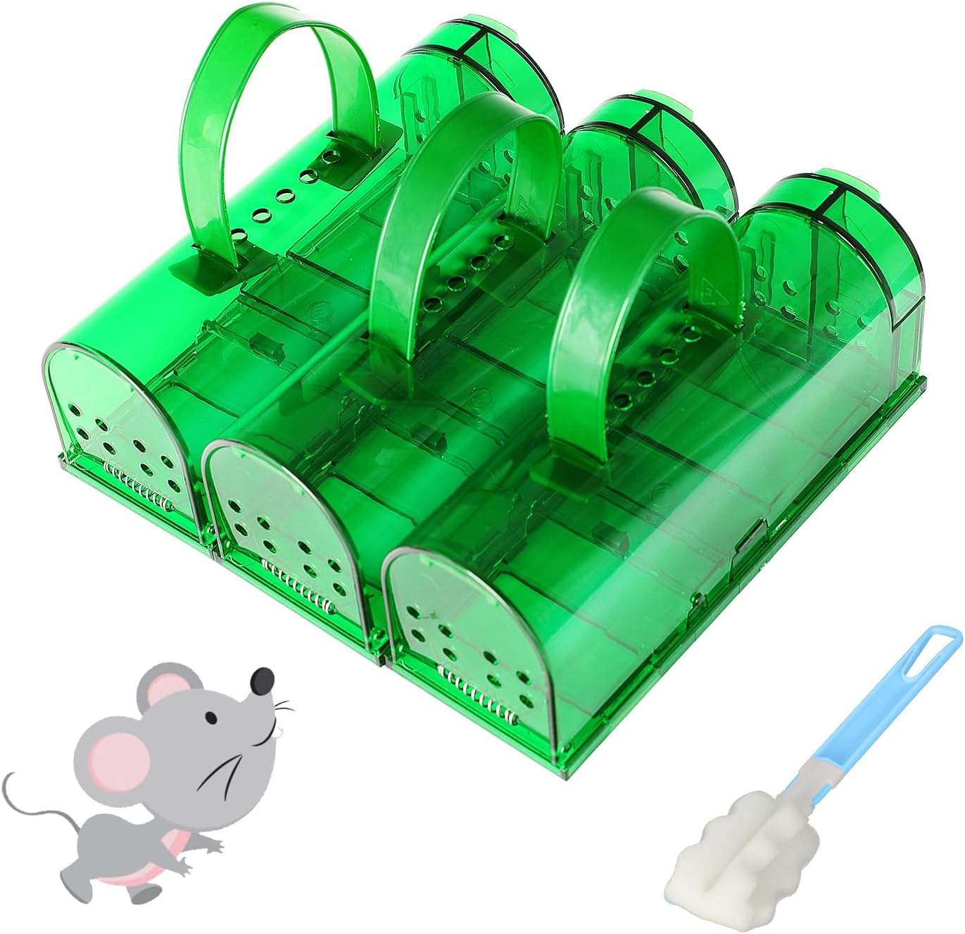 Mouse Traps,Humane Catch and Release Indoor/Outdoor Pack of 3- Flexiver ...