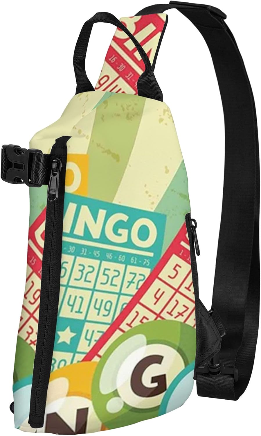 Amazon.com | Taknne Vintage Bingo Theme,Sling Crossbody Bag,Bingo Game ...