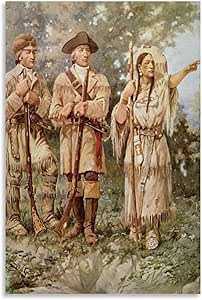 Amazon.com: Lewis And Clark with Sacagawea Poster Canvas Wall Art ...