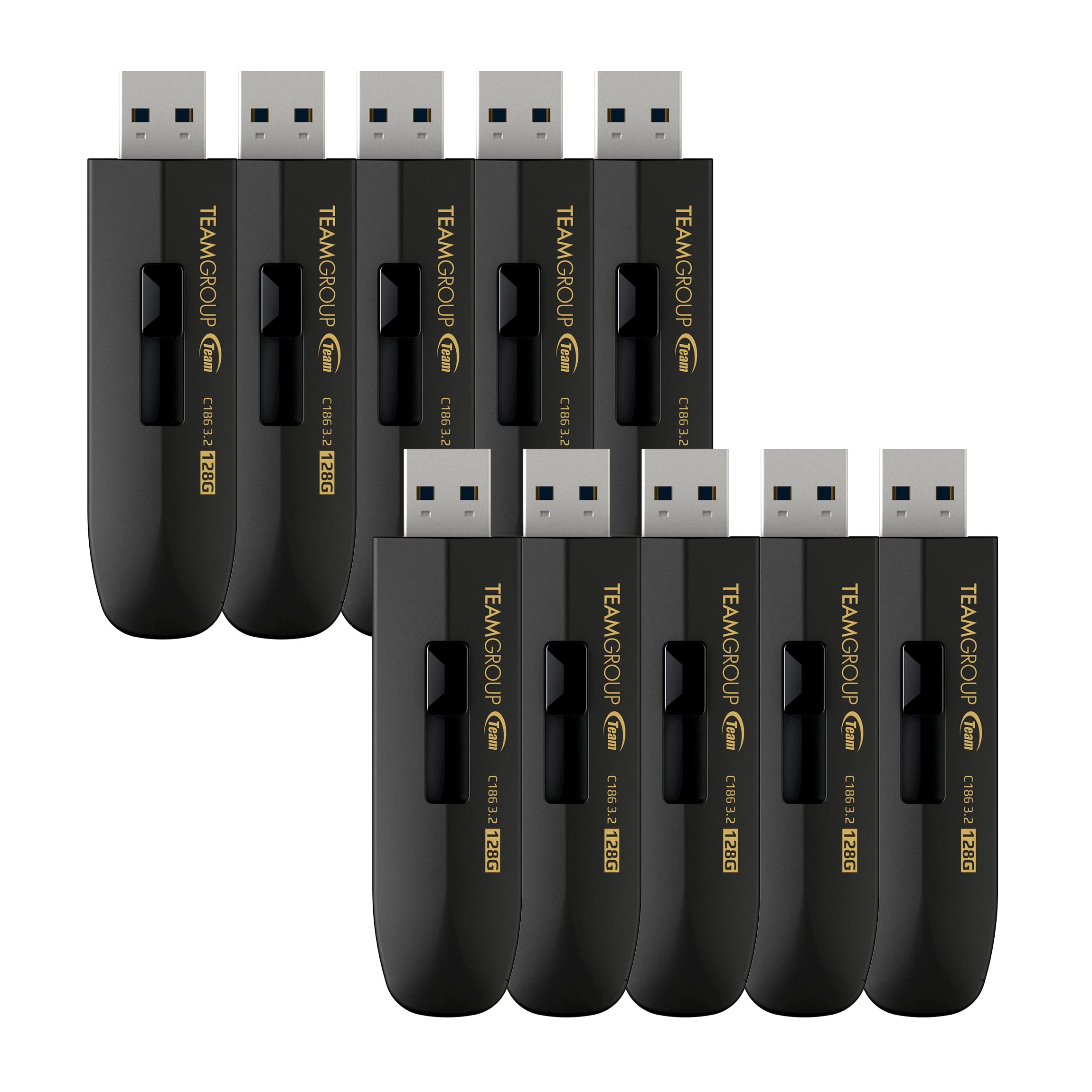 Amazon.com: TEAMGROUP C186 128GB 10 Pack USB 3.2 Gen 1 (USB 3.1/3.0 ...