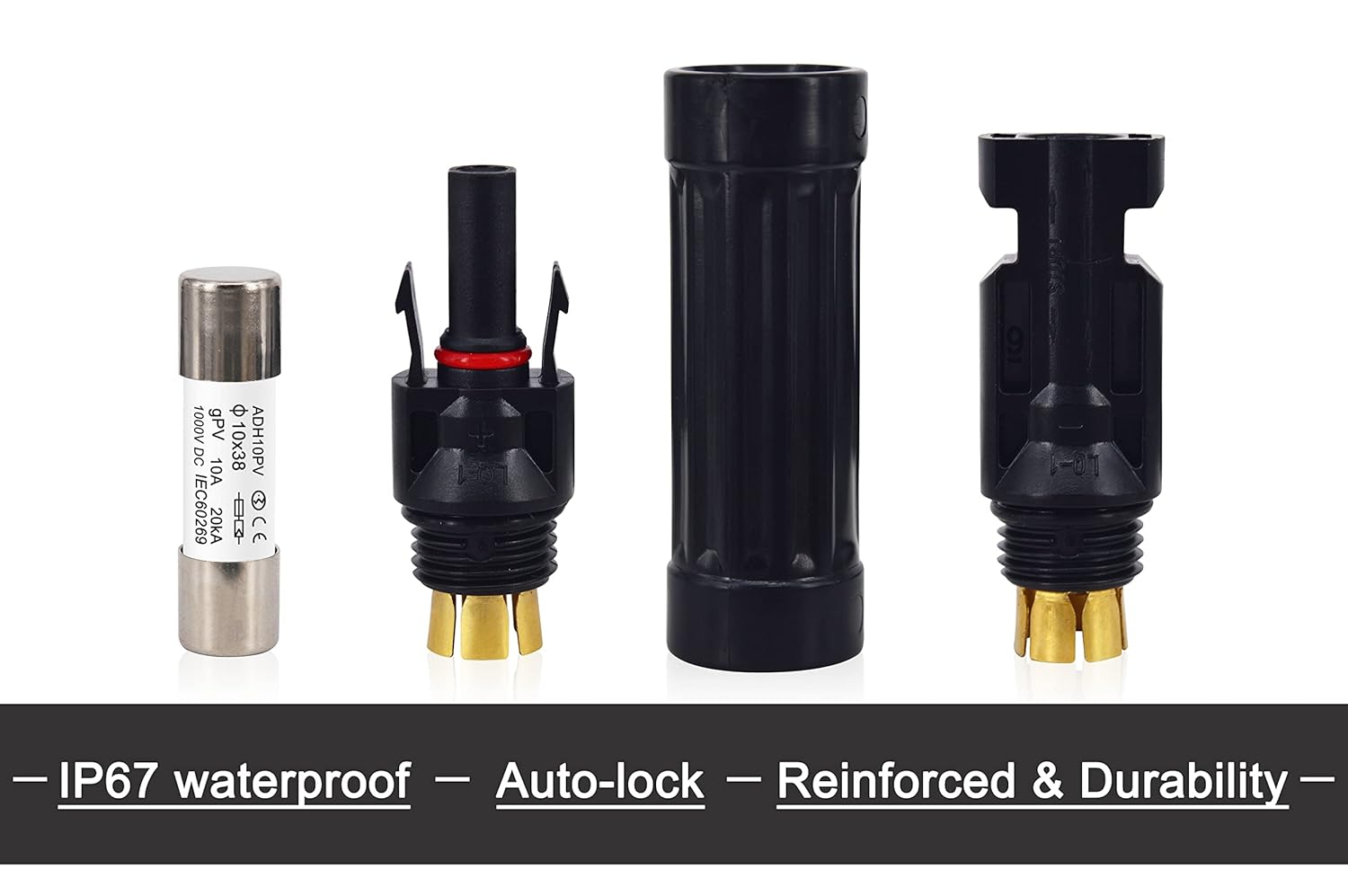 20A Solar Fuse with Male and Female Connector Multi-Contact Ø4 mm Solar ...