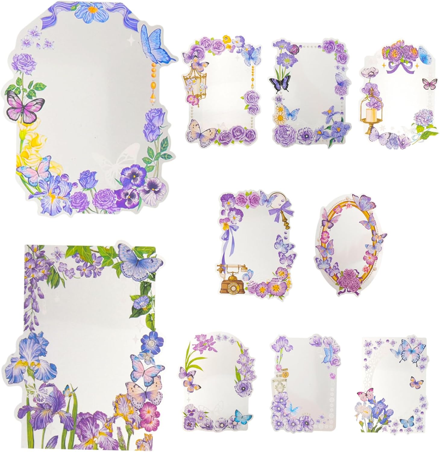 Amazon.com: OHPHCALL 10 Sheets Scrapbook Stickers Photo Frame Stickers ...