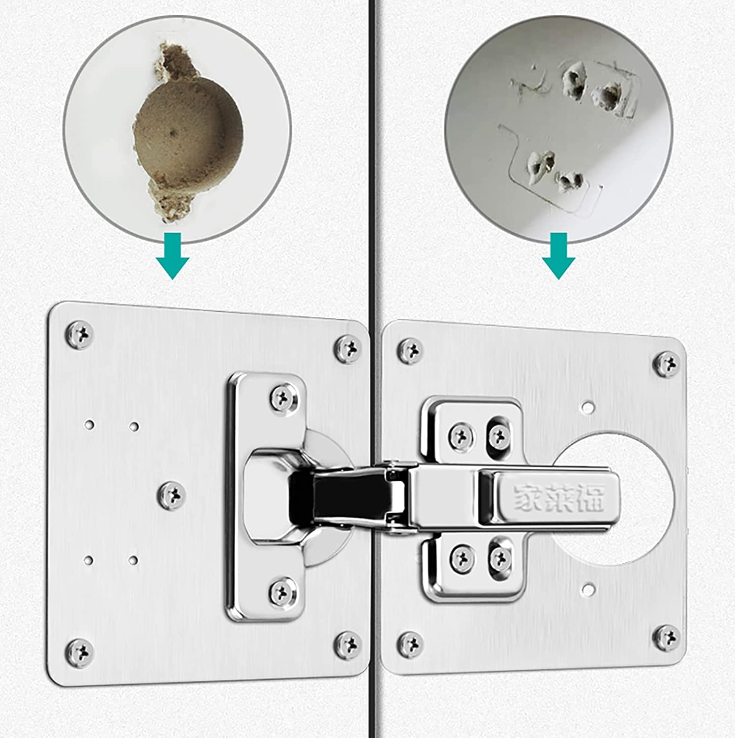 Snapklik.com : BSBMIEQM Cabinet Hinges Repair Plate,Stainless Steel ...