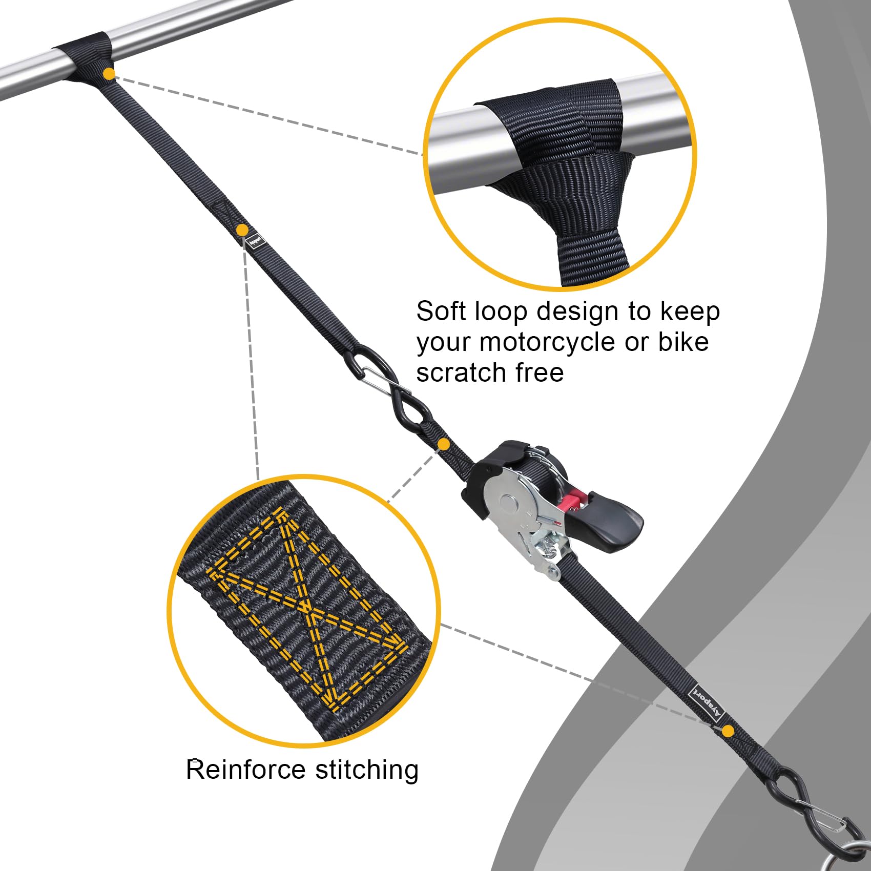 Snapklik.com : Ayaport Retractable Ratchet Straps Self Retractable Tie ...