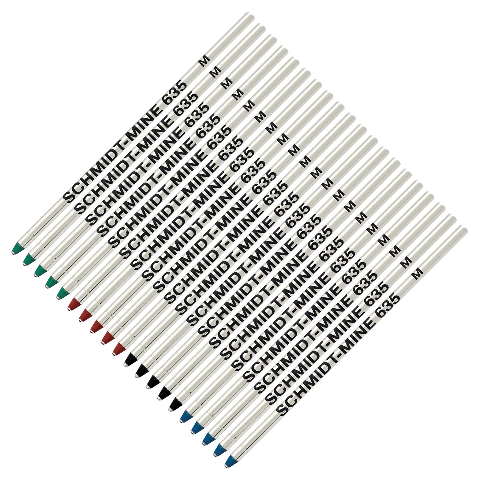 Amazon.com : Schmidt 635 D1 Mine Ballpoint Refill - Black, Blue, Green ...