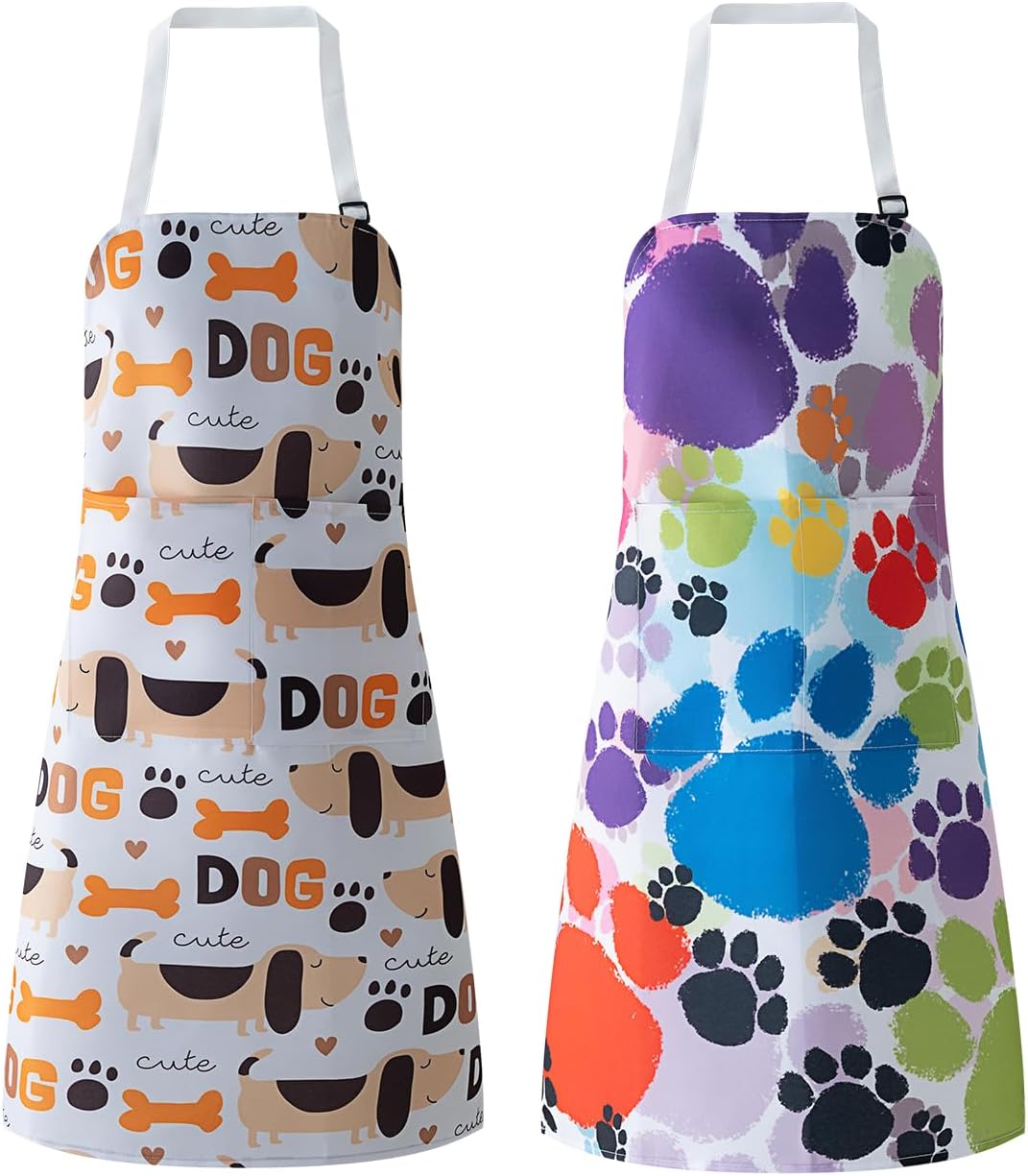 Amazon.com: MERJACLYN 2 Pack Dog Grooming Waterproof Apron with Pockets ...