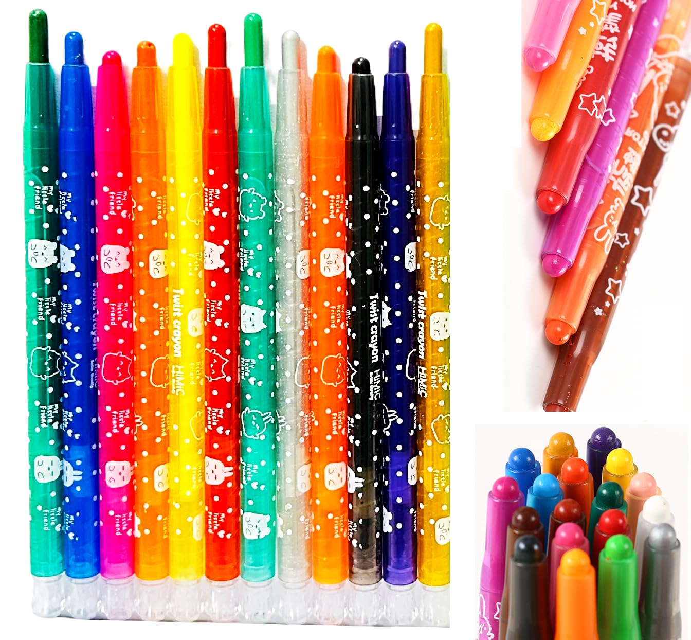 Buy Amitasha 12 Shades Twistable Crayons Rolling Wax Color Pens for Pre ...