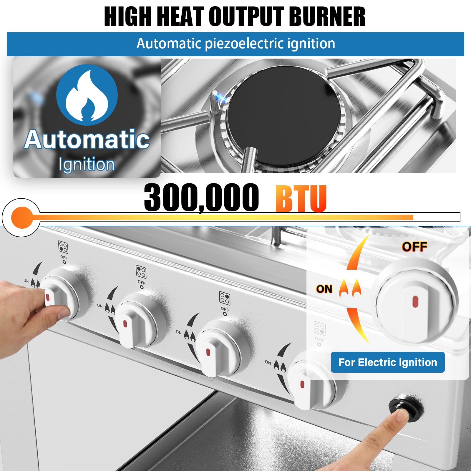 Propane Gas Stove-300000BTU Portable Gas Stove with Support Leg Stand ...
