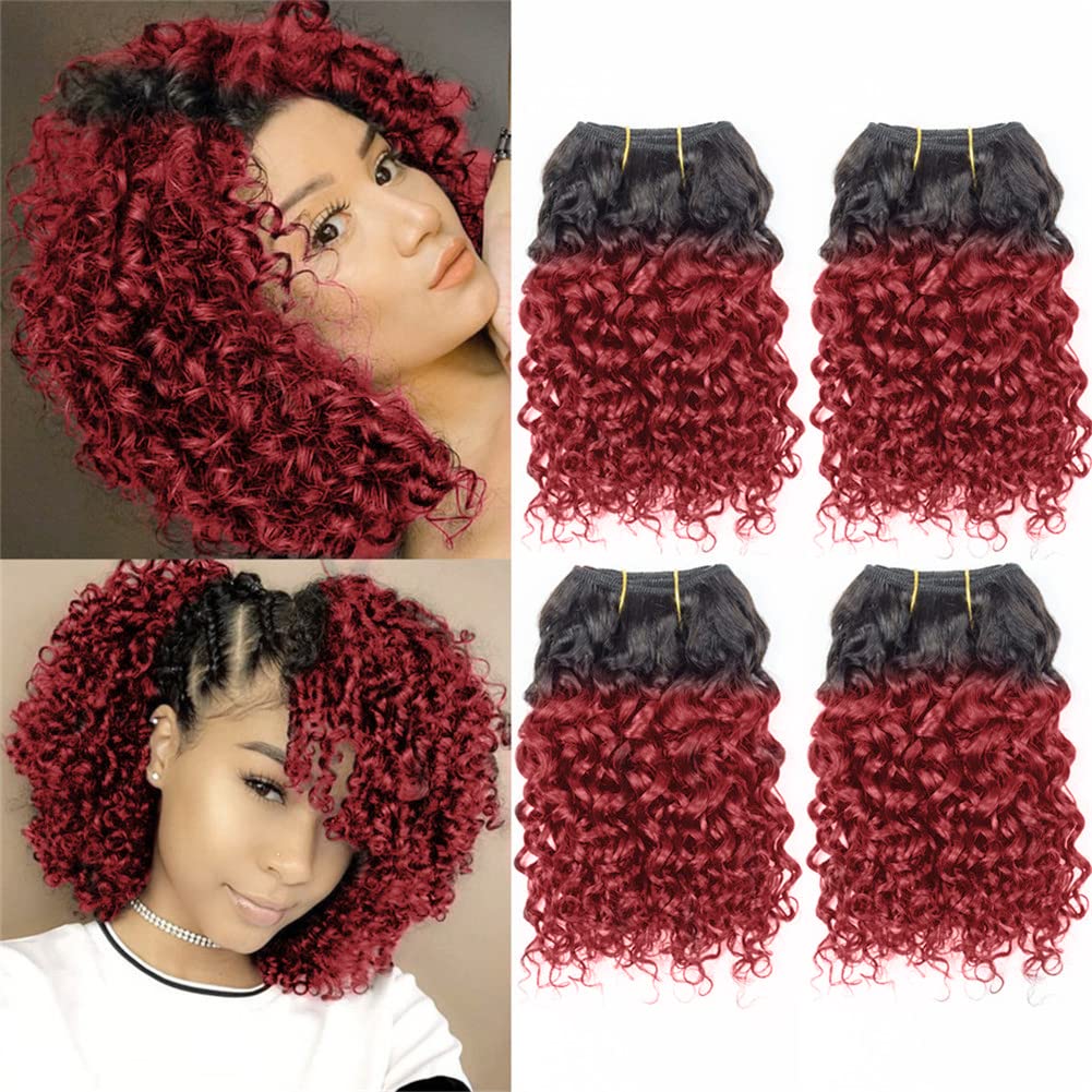 Amazon.com : Selina 1B/BUG Brazilian Curly Hair Bundles 4 Bundles Kinky ...