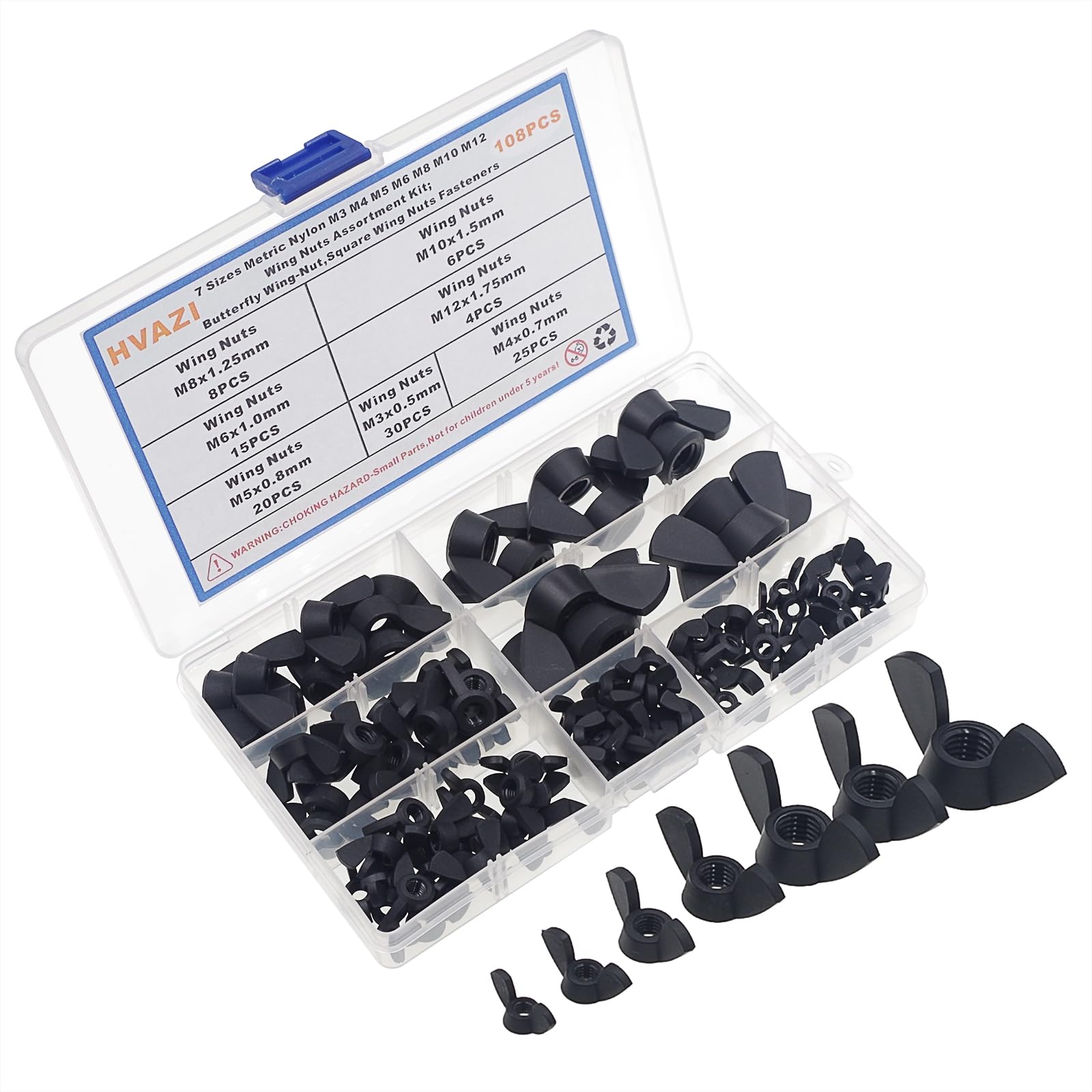 Snapklik.com : HVAZI 7 Sizes Metric Nylon M3 M4 M5 M6 M8 M10 M12 Wing ...