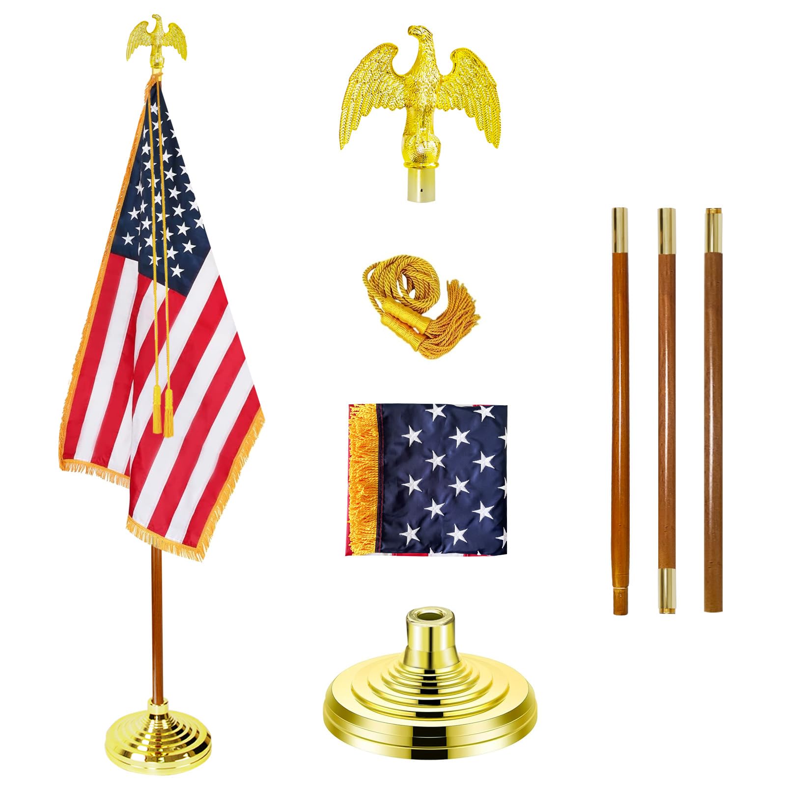 Amazon.com : Presidential Indoor Flag Pole - Wooden 8FT Flagpole with ...
