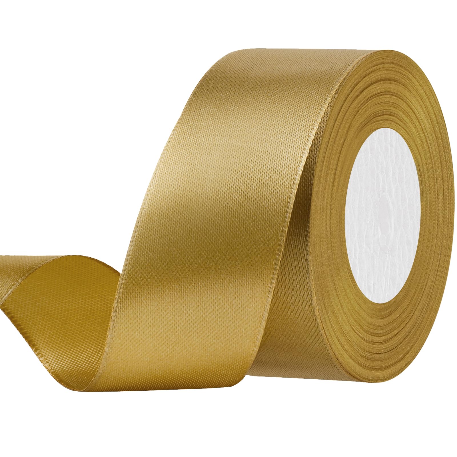 Amazon.com: Showin Double Face Polyester Satin Ribbon Gold,1-1/2"x ...