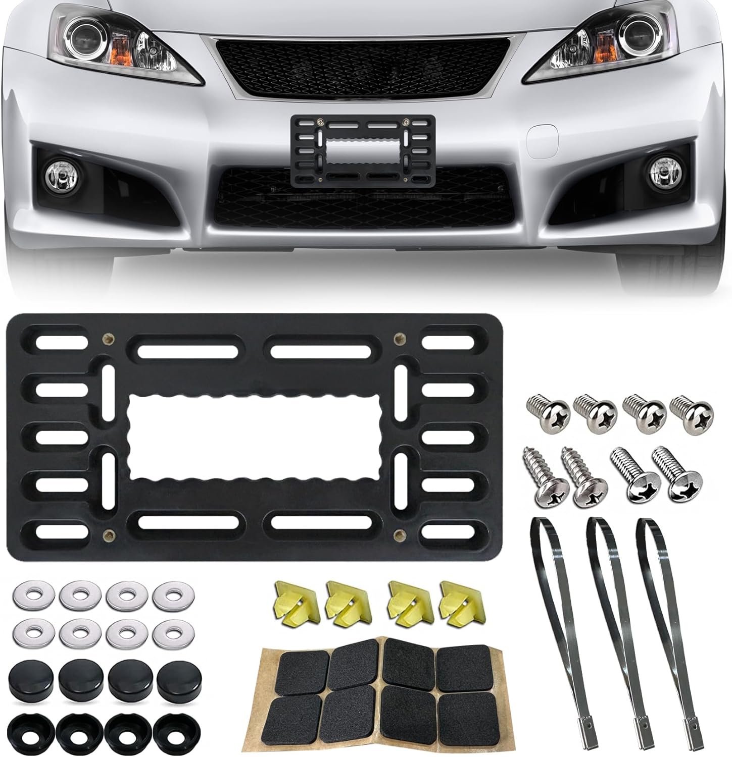 CHRYMUM Front License Plate Bracket, License Plate Holder, No Drill ...