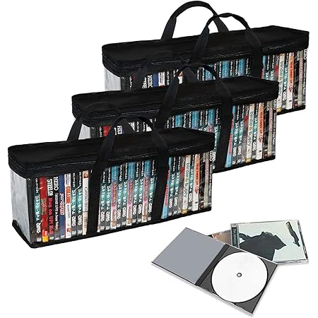 Amazon.com: Home DVD Storage Bags, Multifunctional Media Storage Pouch ...