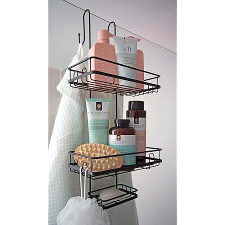 Over Screen Shower Caddy | 2 Tier Hanging Bathroom Organiser | 2 Towel ...