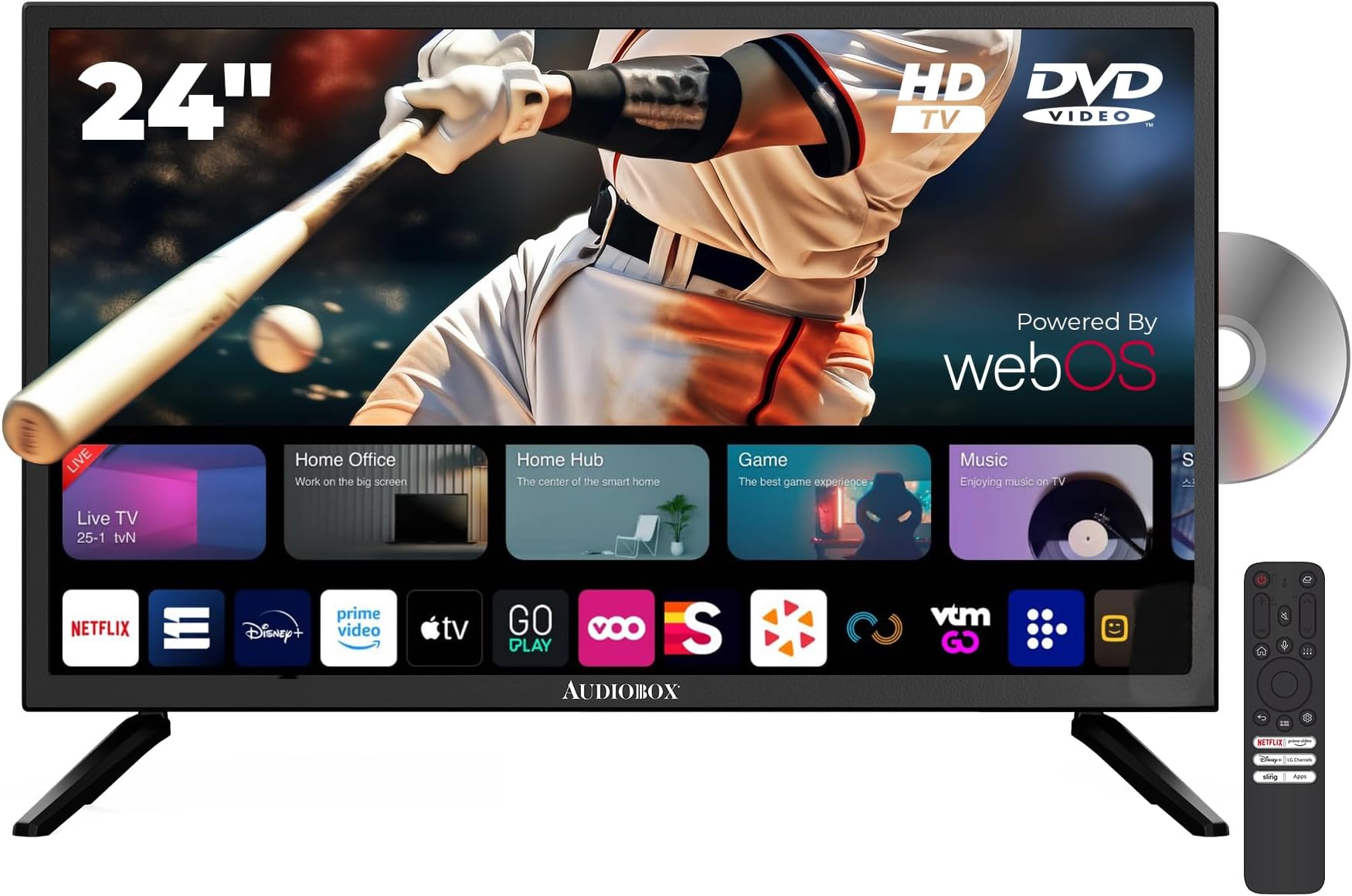 Amazon.com: Audiobox Smart LED HDTV with Built-in DVD Player, AC/DC ...