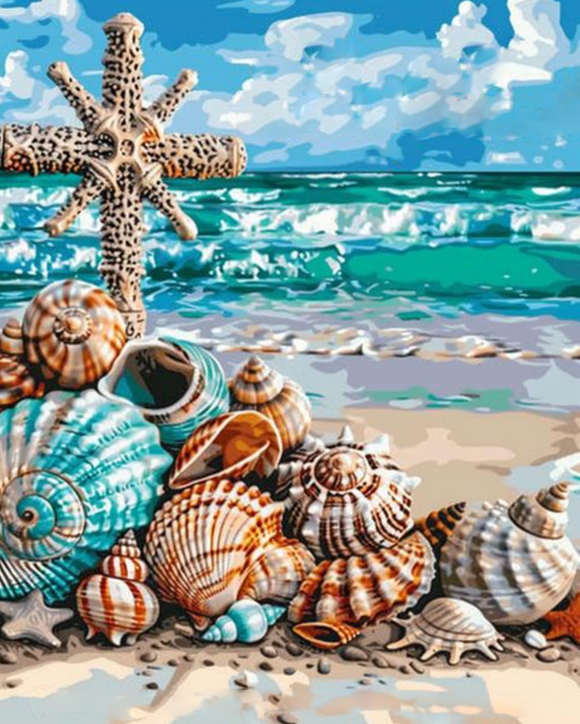 Amazon.com: Seashell Cross Track Paint By Bumbers for Adults Jesus ...