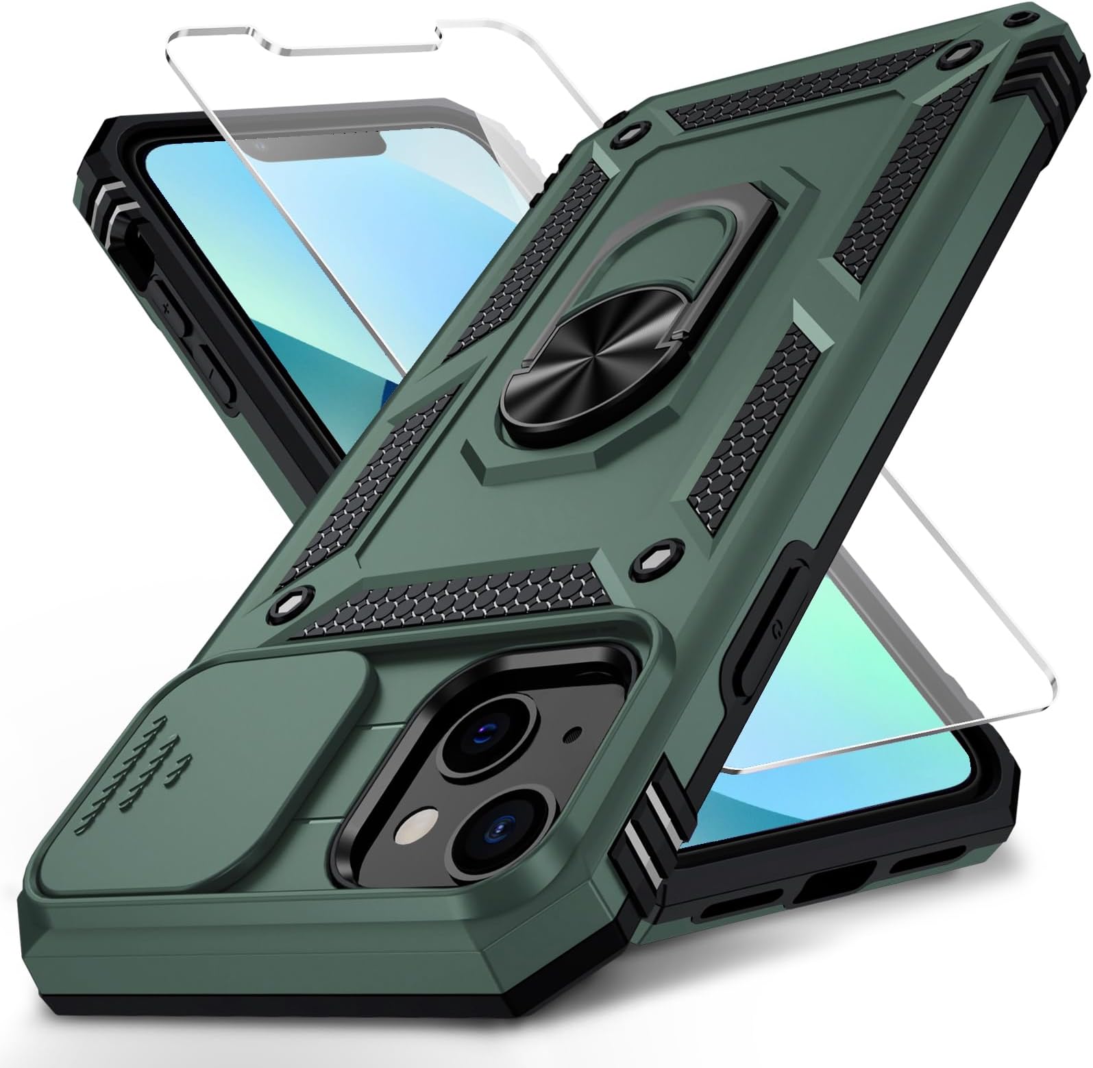 Amazon.com: for iPhone 13 Mini Case with Camera Lens Cover, HD Screen ...