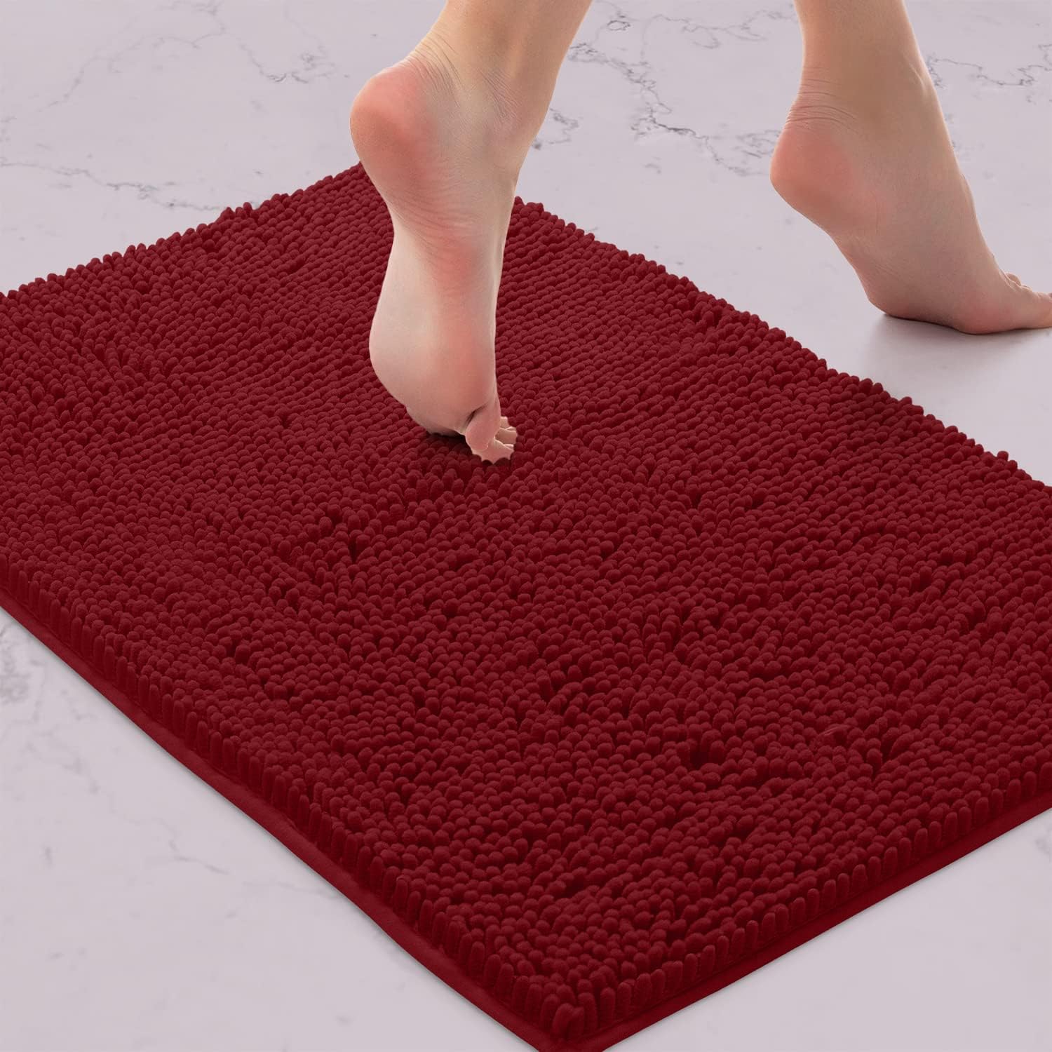 Amazon.com: Red Bathroom Rugs by LuxUrux -Extra-Soft Plush Bath Mat ...