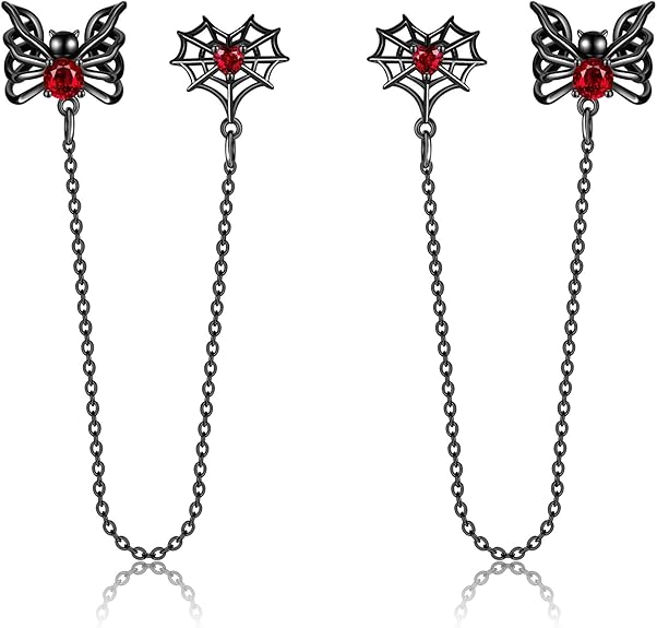 Amazon.com: Spider Earrings Sterling Silver Spider Web Cuff Earrings ...