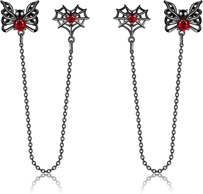 Amazon.com: Spider Earrings Sterling Silver Spider Web Cuff Earrings ...