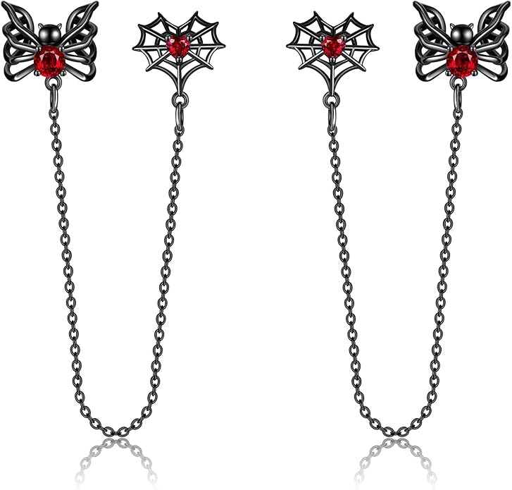 Amazon.com: Spider Earrings Sterling Silver Spider Web Cuff Earrings ...