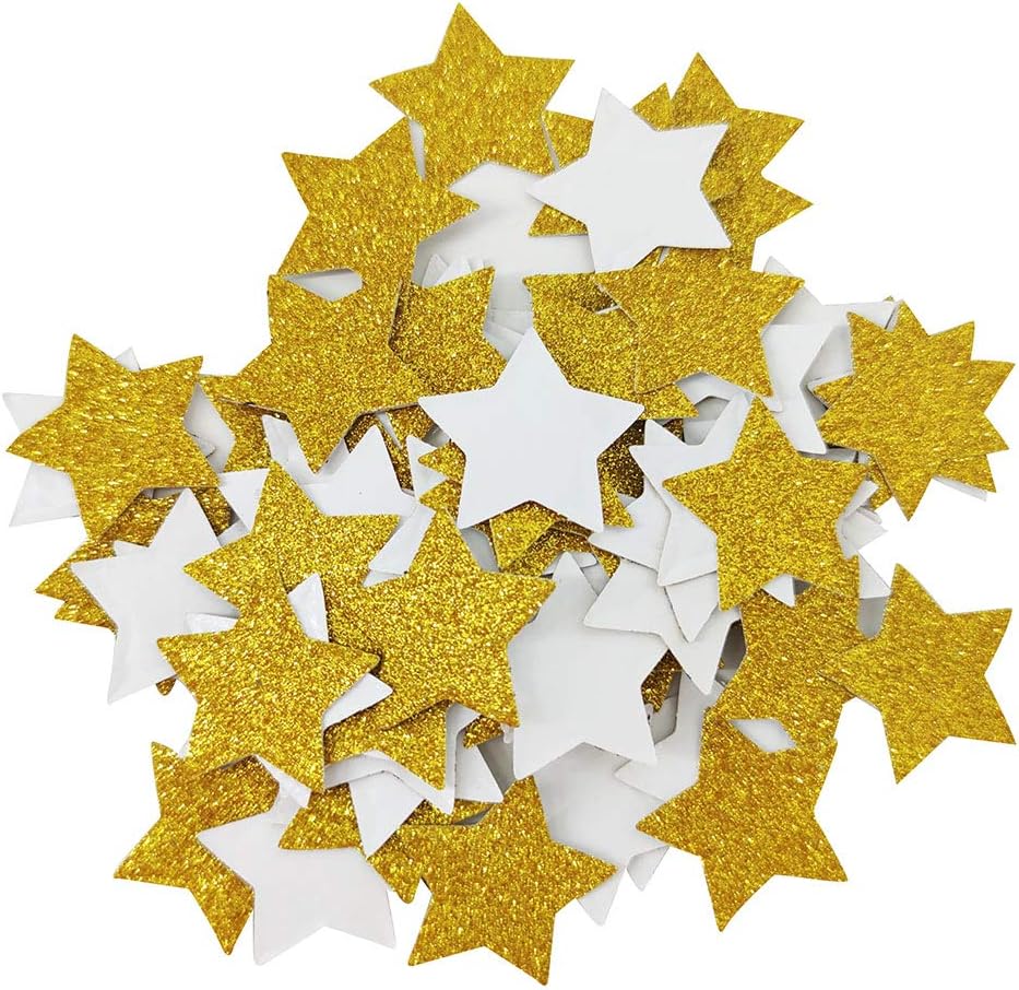 Amazon.com: Mybbshower 1.5 inch Gold Glitter Adhesive Star Stickers for ...