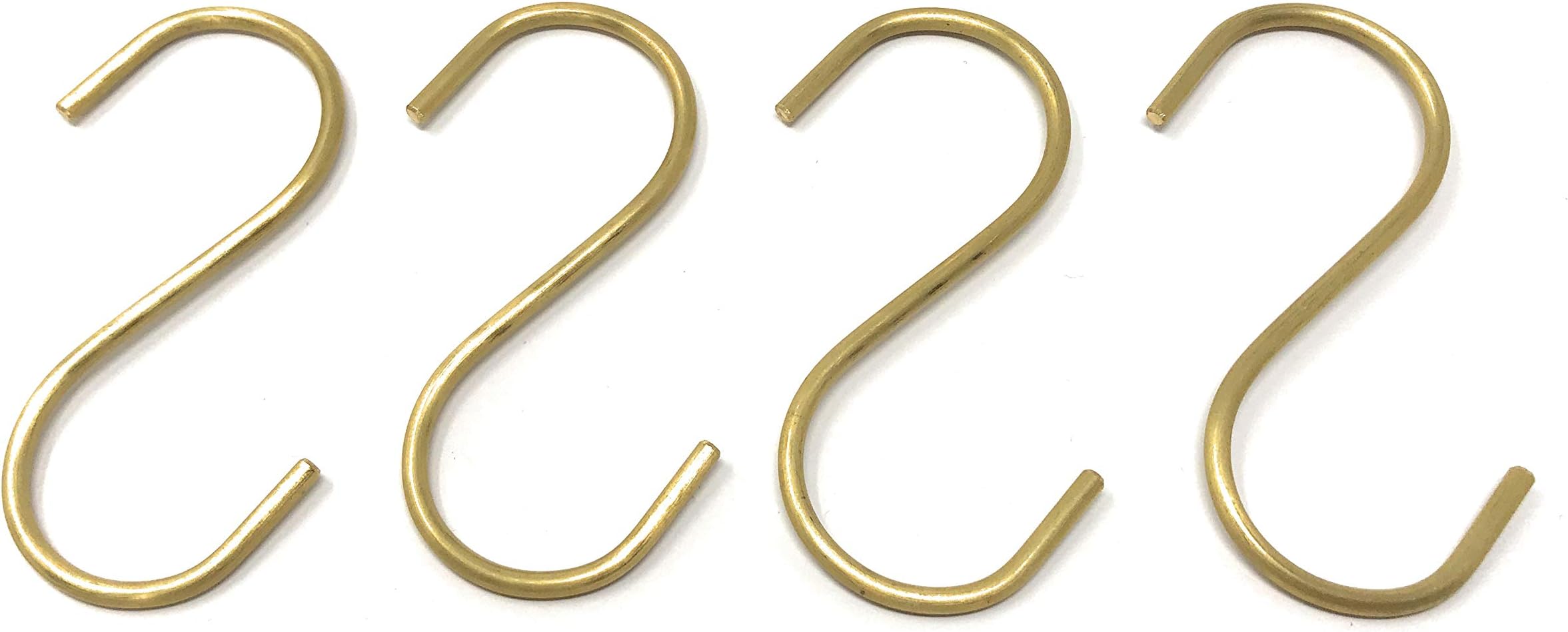 Amazon.com: Br BRILLANTE Brass S Hooks Made from Heavy Duty Solid Brass ...