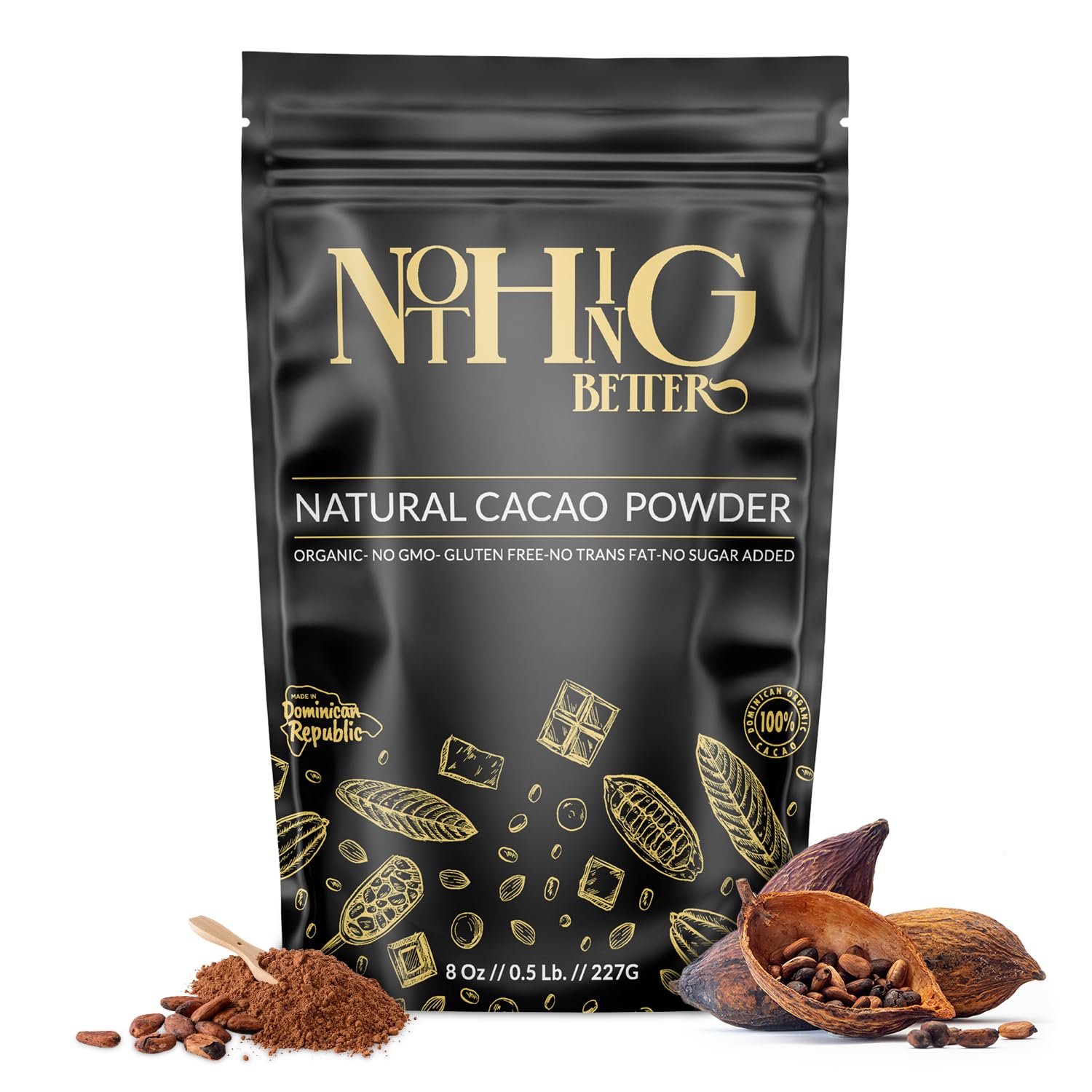 Amazon.com : Organic Natural Cacao Powder 8oz – Unsweetened Natural ...